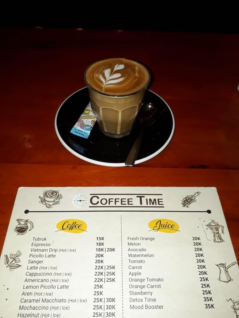Menu at Coffee Time cafe, Tebing Tinggi