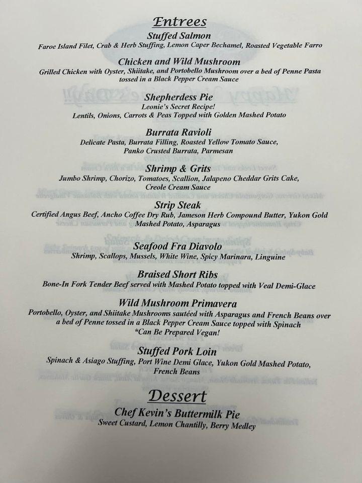Menu at Garvan's Gastropub, New Paltz