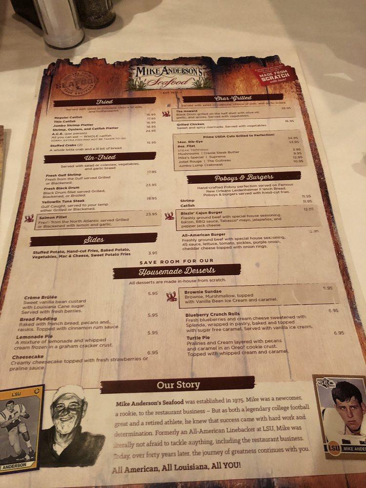 Menu at Mike Anderson's - Gonzales restaurant, Gonzales