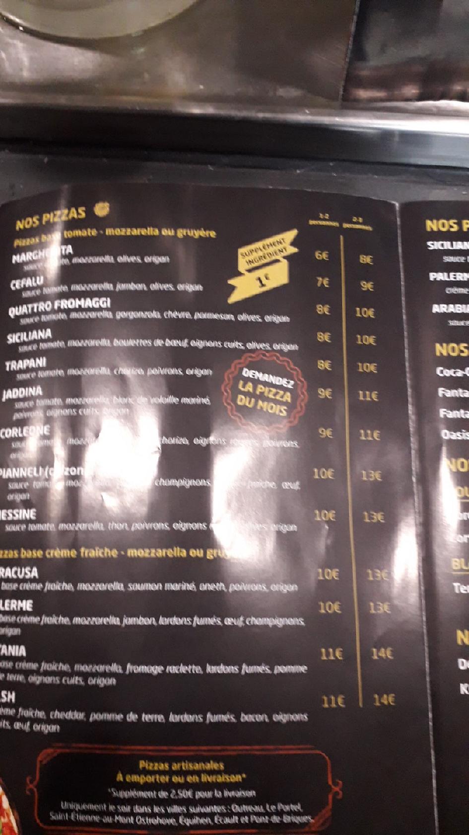 Menu at Nad Jac Le restaurant, Outreau
