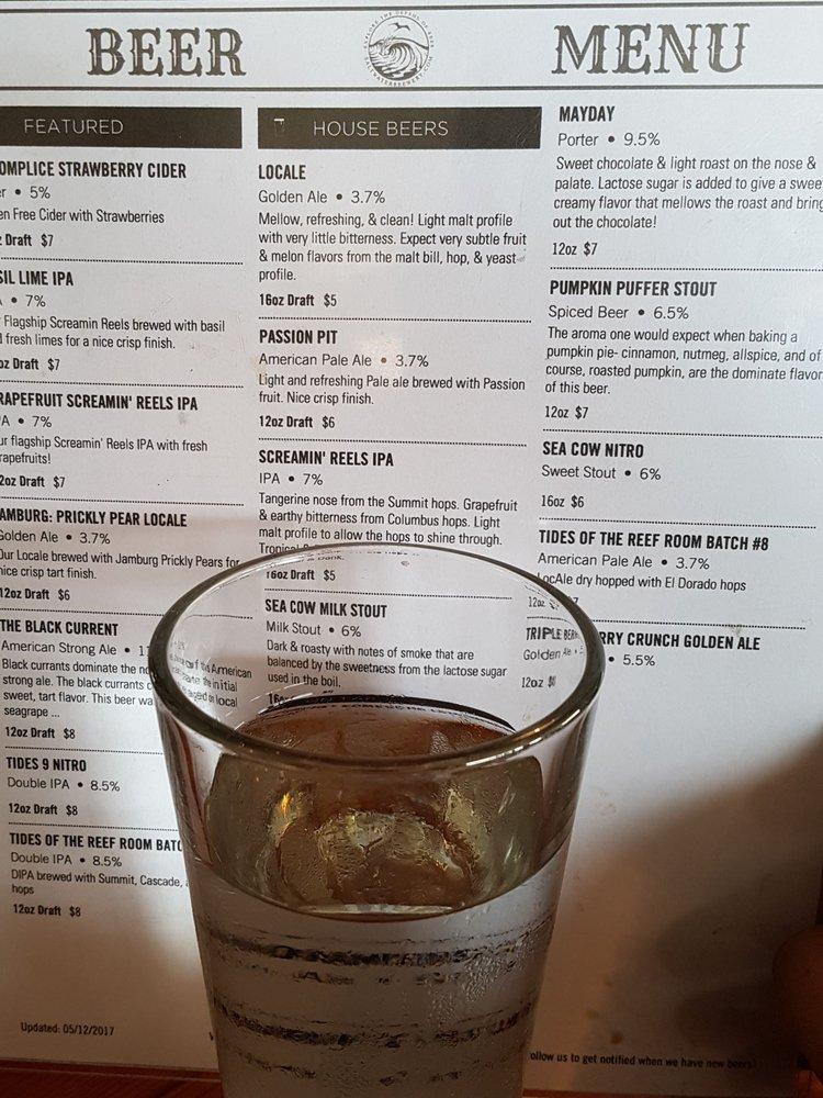 Menu at Saltwater Brewery pub & bar, Delray Beach