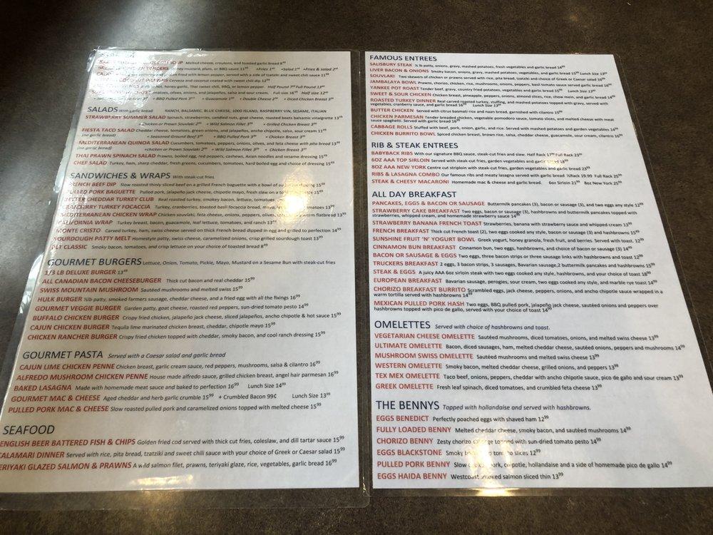 Menu at The Coquitlam Grill restaurant, Coquitlam