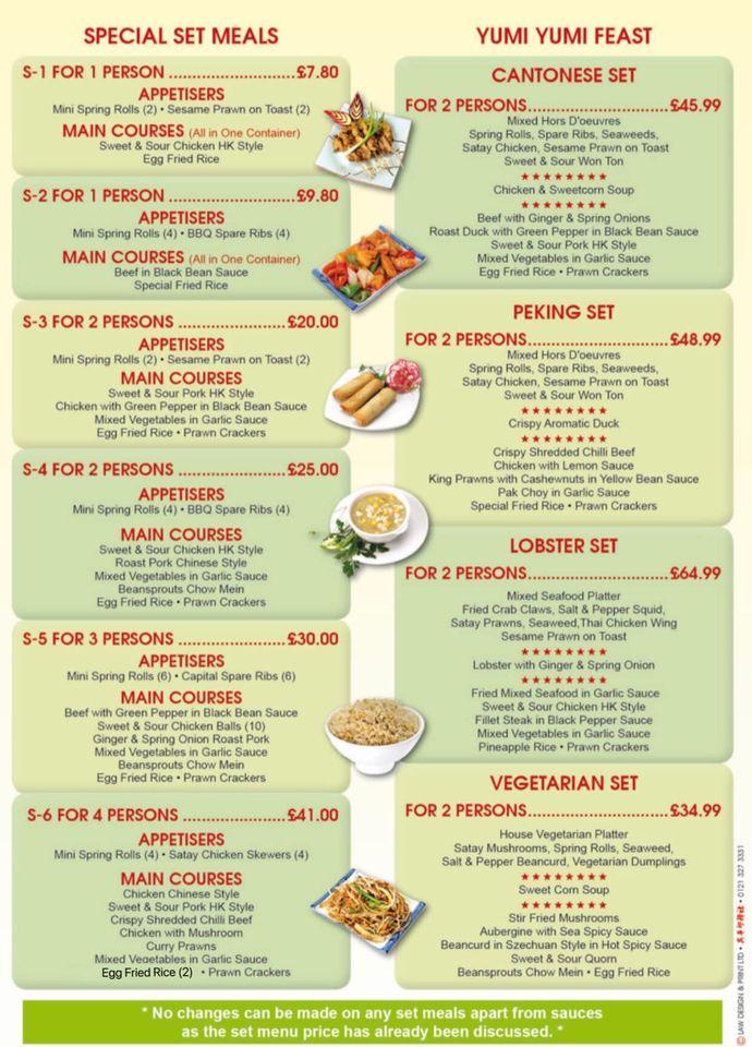 Menu at Yumi Yumi fast food, Farnborough