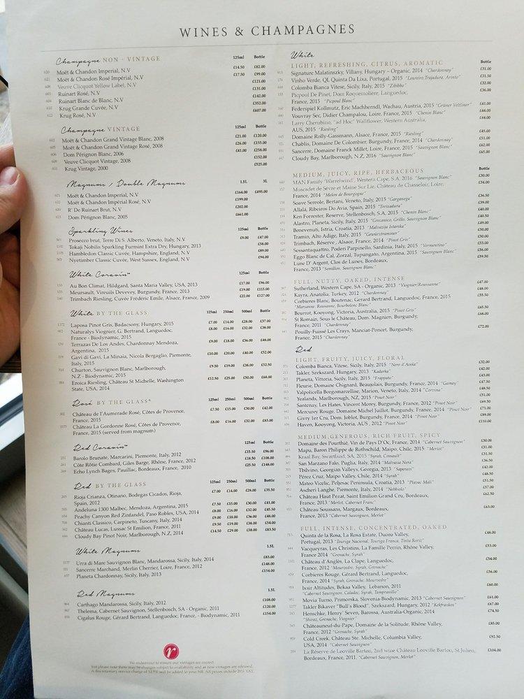 Menu at Darwin Brasserie pub & bar, London, Level 36