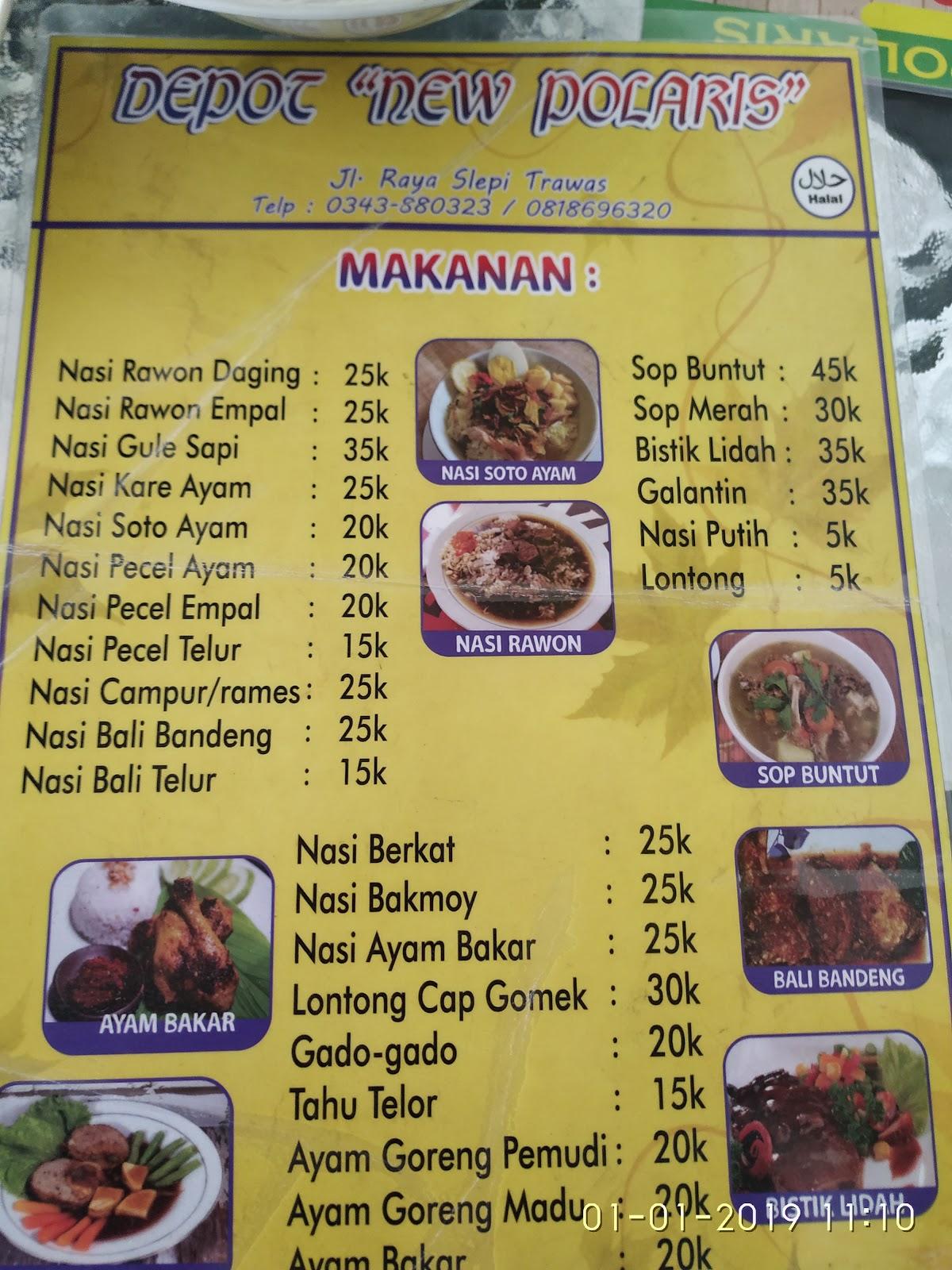 Menu at Depot Polaris restaurant, Ketapanrame