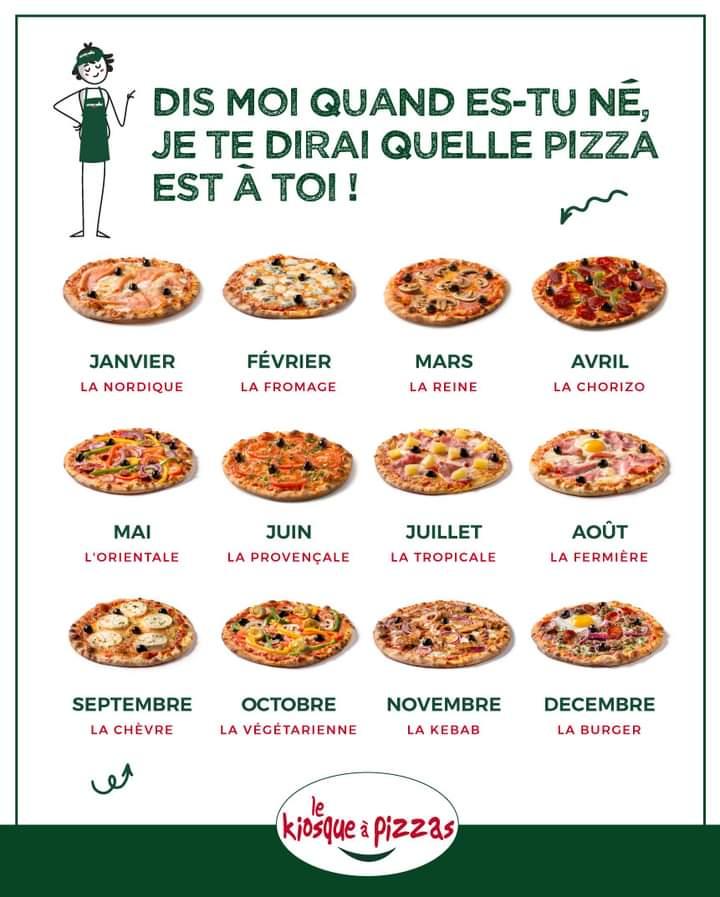 Menu at Le Kiosque à Pizzas de VERNON pizzeria, Vernon