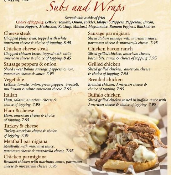 Menu at Taste Of Italy restaurant, Altavista