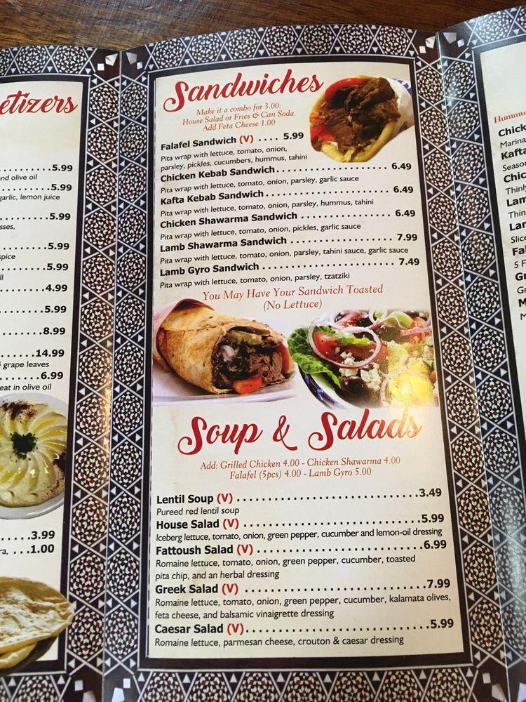 Menu at Damas Mediterranean Grill restaurant, Exton