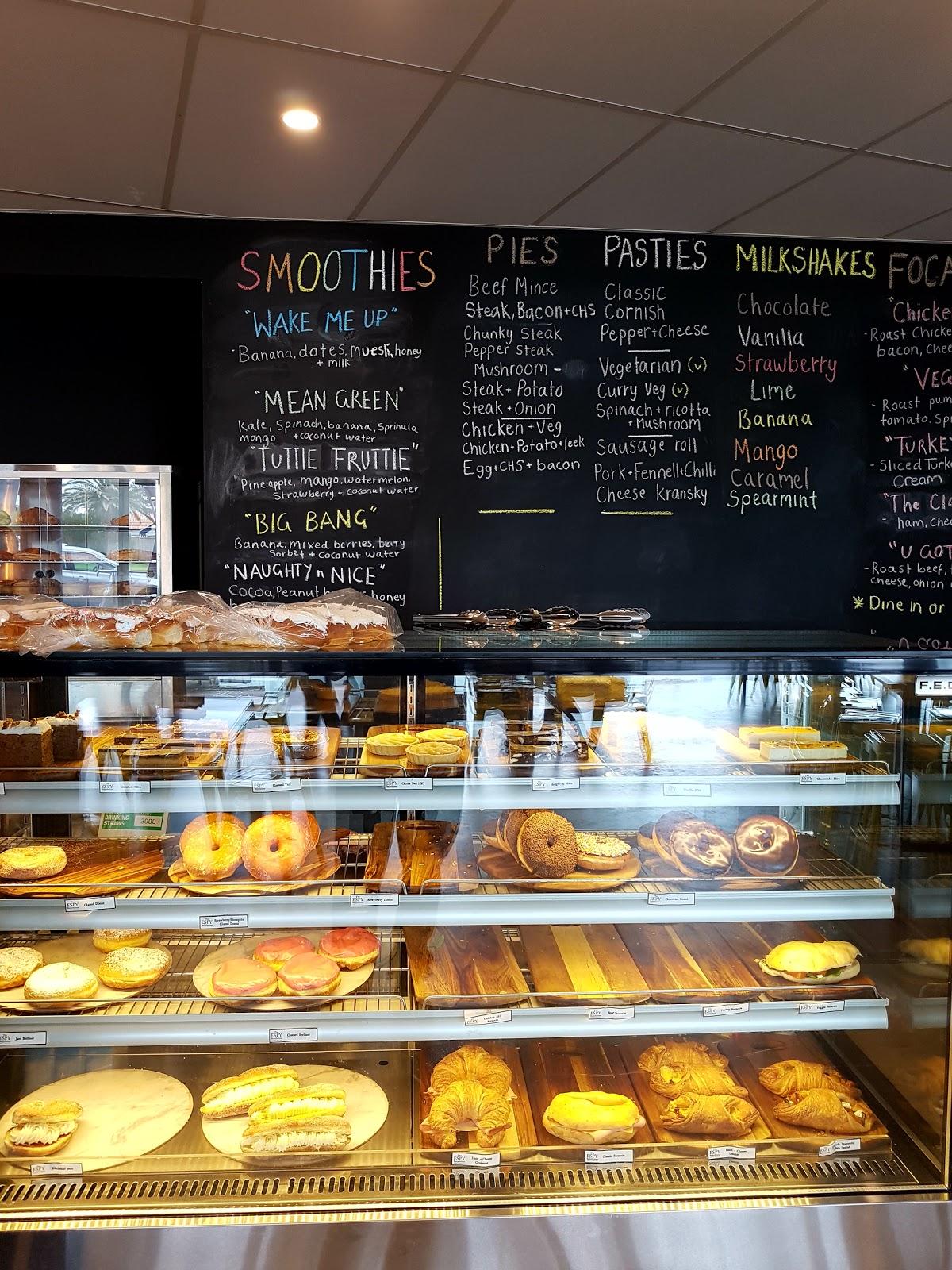 Menu at The ESPY Bakehouse cafe, Christies Beach