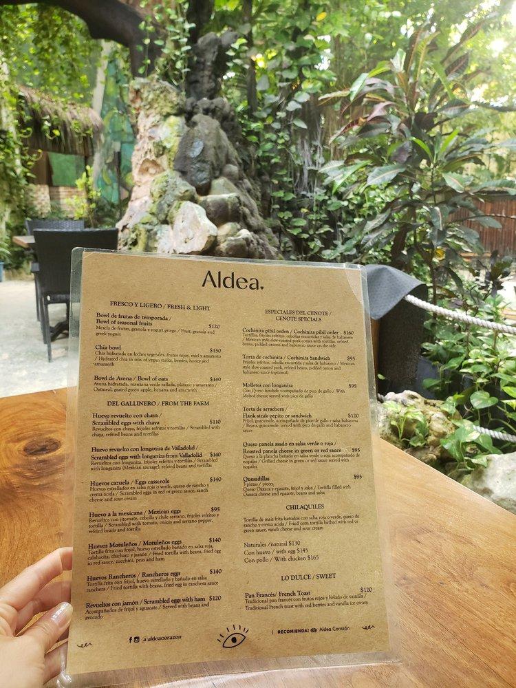 Carta del restaurante Aldea Corazón, Playa del Carmen, 5a. Avenida Col ...