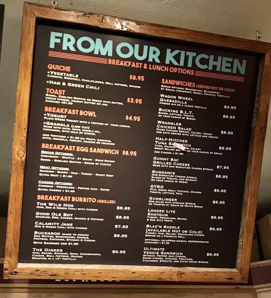Menu at Book Peddler & Coffee Cafe @ Book Peddler, West Yellowstone