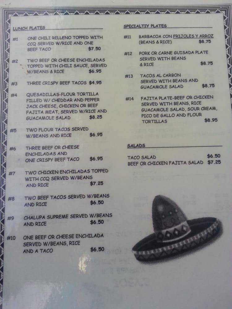 Menu at Joey's restaurant, Wichita Falls, 528 Beverly Dr