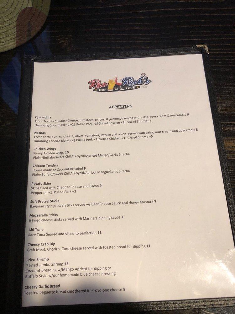Menu at Rae Rocks Bar & Grill, Methuen