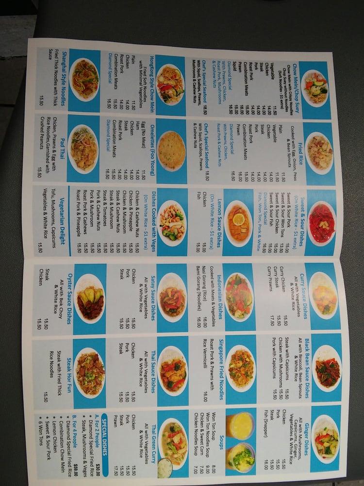 Menu at Diamond Takeaways fast food, Auckland