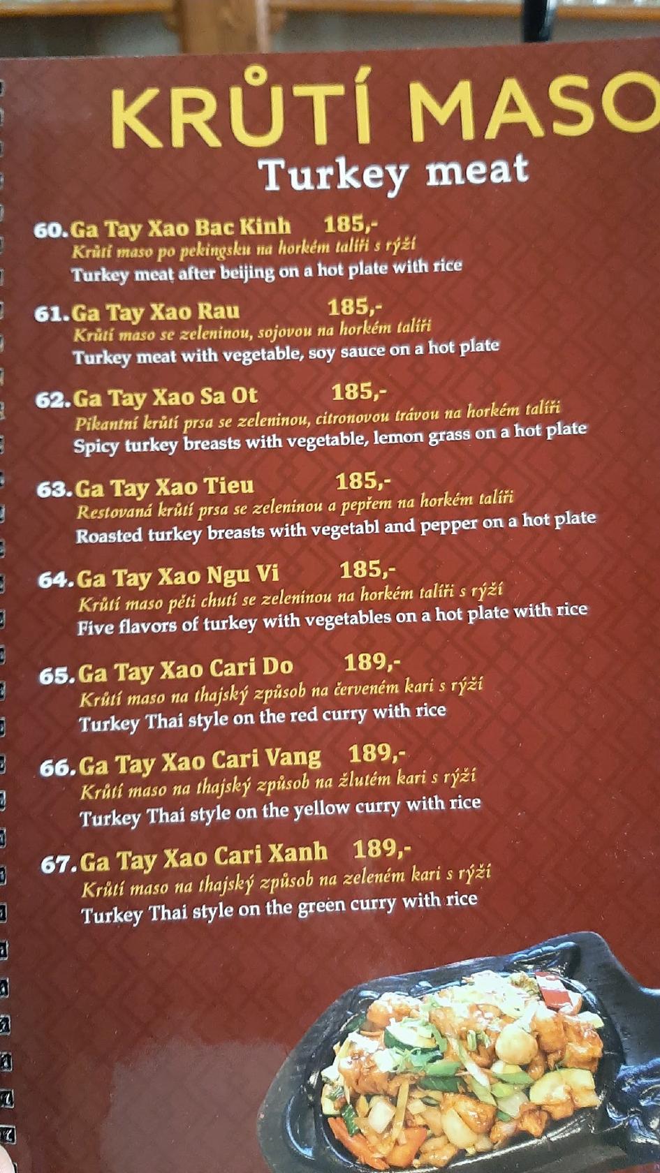 Menu at Dua Pho restaurant, Mohelnice