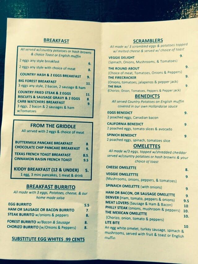 Menu at Forest Cafe & Bakery, The Woodlands
