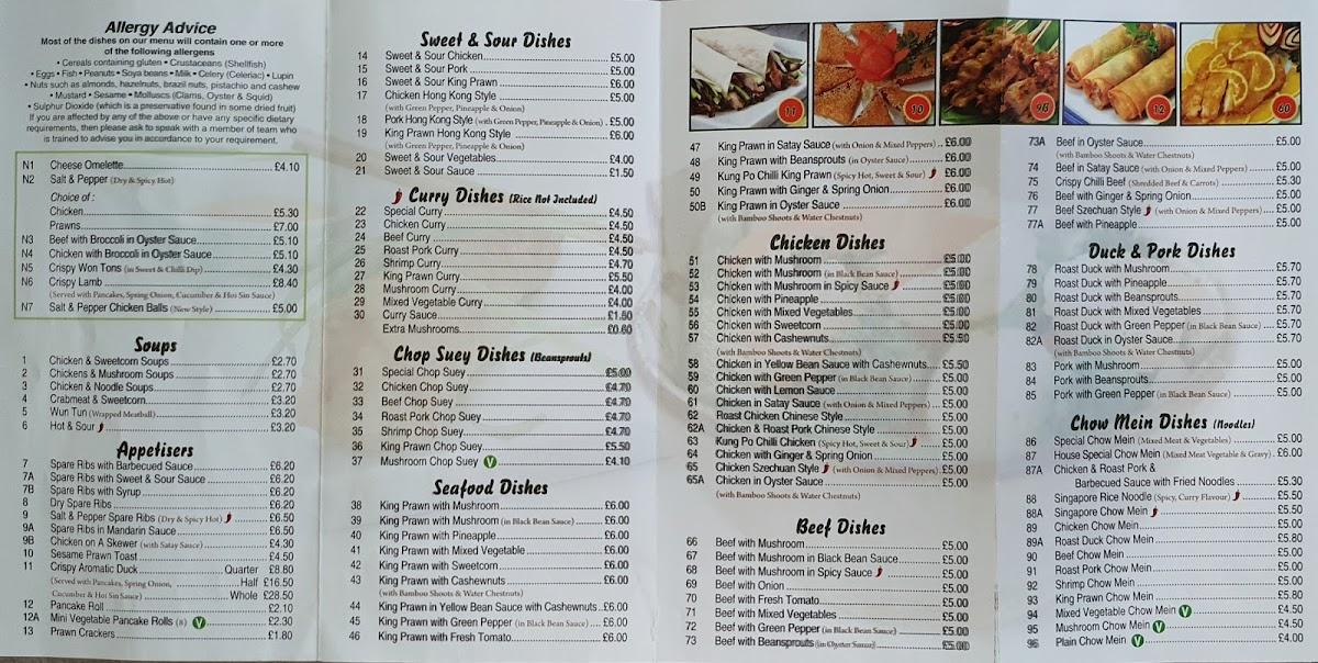 Menu at Golden Fields fast food, Radstock