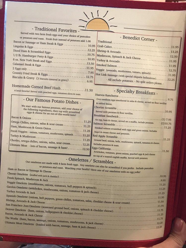 Menu at Red Apple Cafe, Fresno