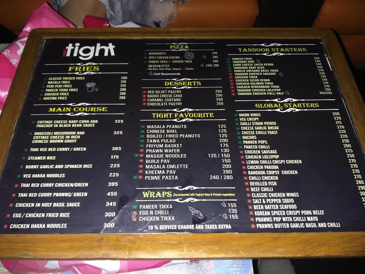 Menu at Tight, Navi Mumbai, Inorbit Mall