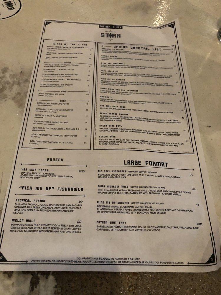 Menu at STIRR pub & bar, Addison
