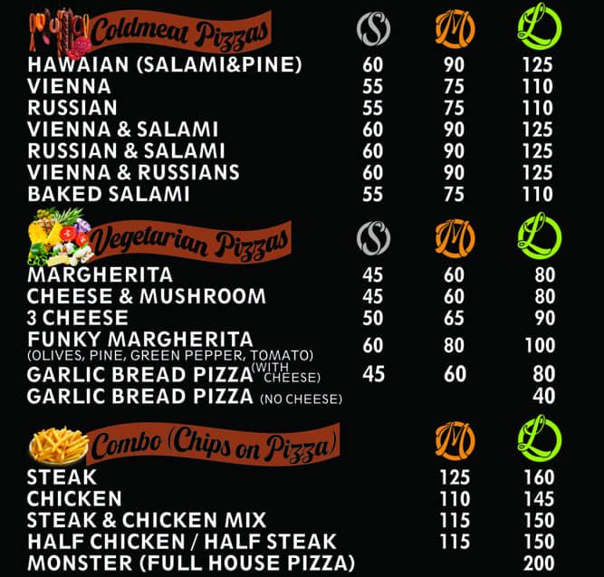 Menu at House Of Pizza pizzeria, Port Elizabeth