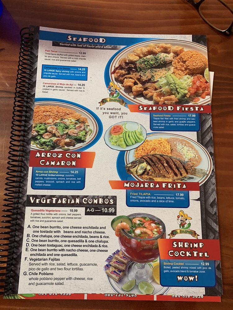 Menu at Mr. Jalapeño Easley restaurant, Easley