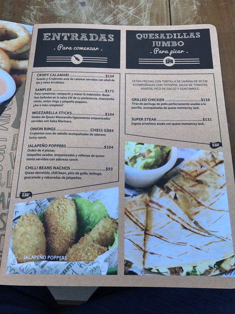 Carta de barbacoa Lucky Wings, Playa del Carmen