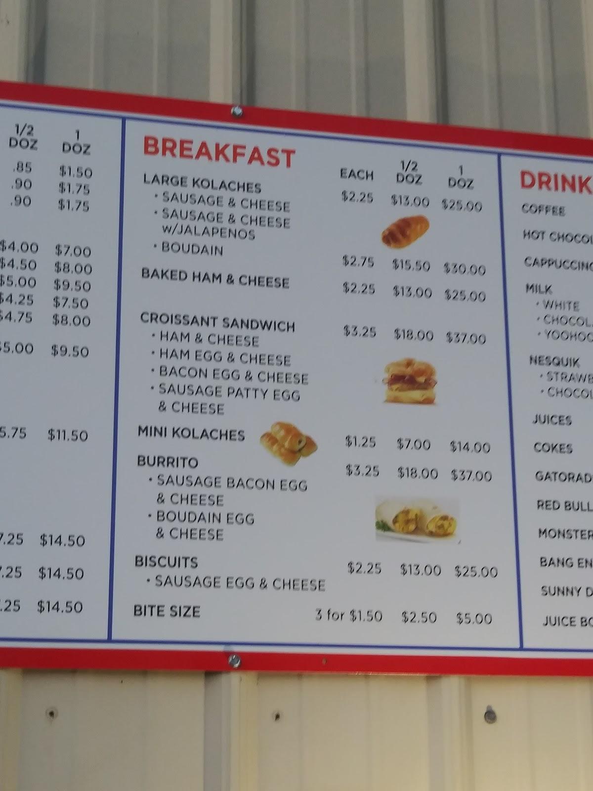 Menu at MORNING DONUTS pub & bar, Leesville