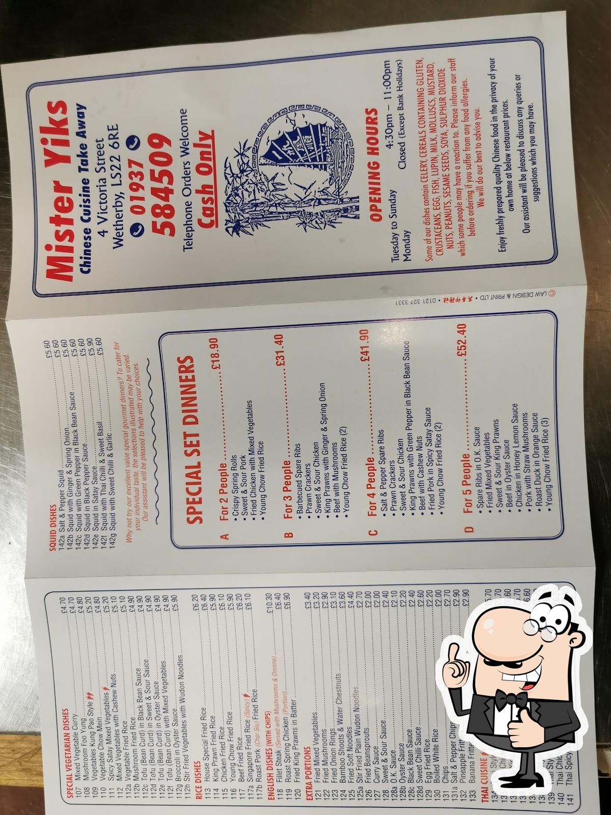 Mister Yik's, Wetherby - Restaurant menu, prices and reviews