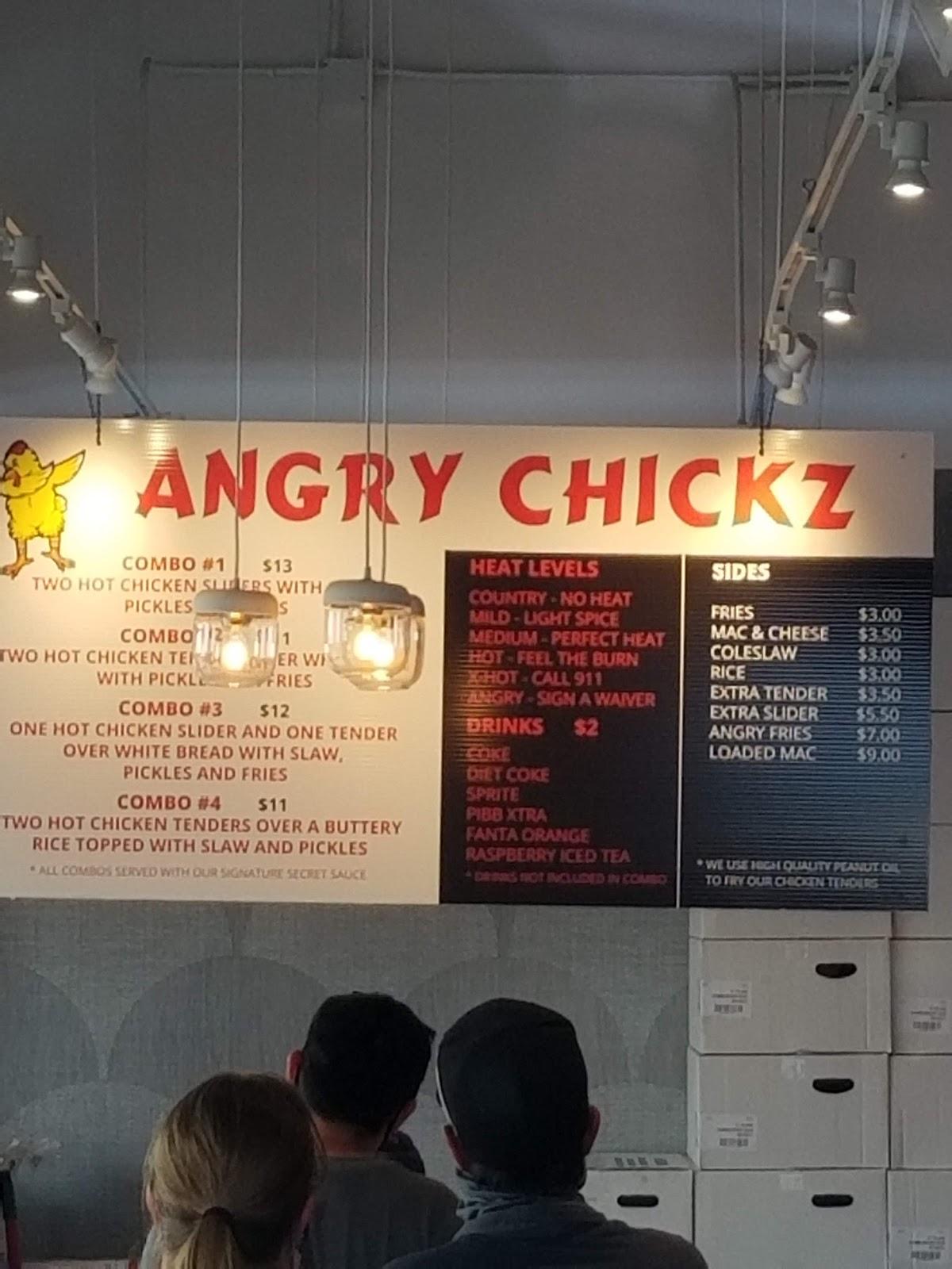 Menu at Angry Chickz fast food, Visalia
