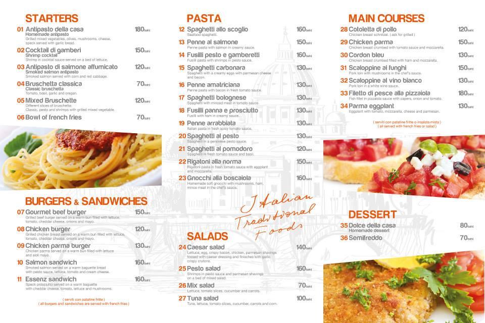 Menu at Essenz CAFE Restaurant Patong, Kathu