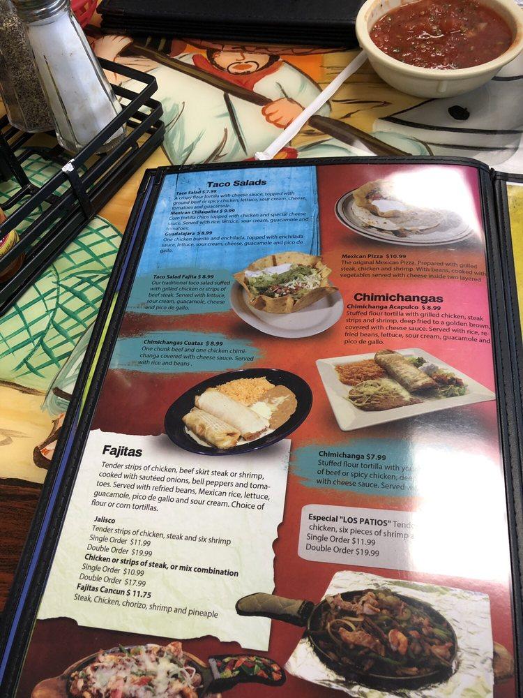 Menu at Los Patios restaurant, Indianapolis, 5051 Kentucky Ave