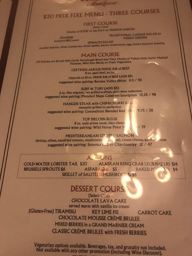 Menu at The Butcher Shop steakhouse, San Diego, Kearny Villa Rd