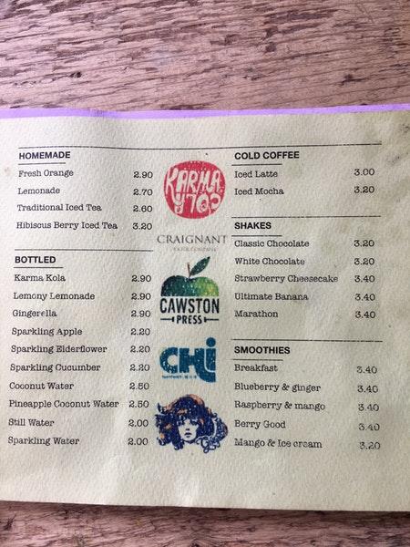 Menu at Liar Liar Social cafe, Oswestry