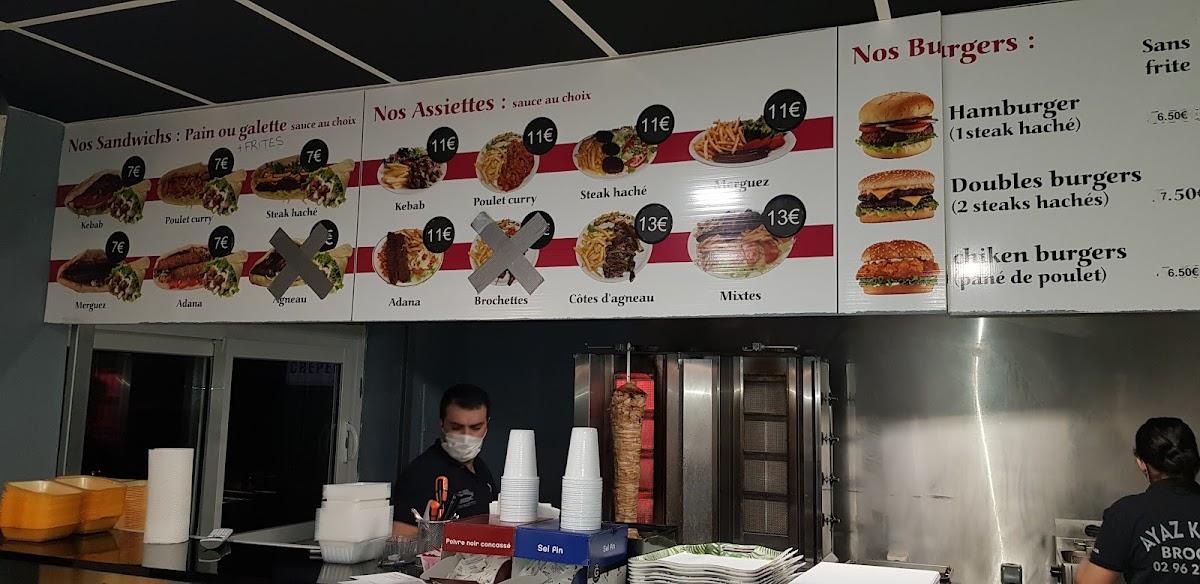 Menu at Ayaz Kebab restaurant, Broons