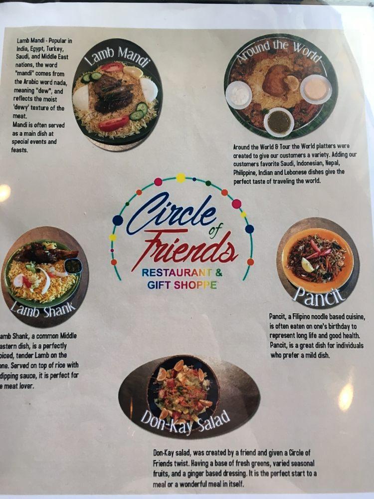 Menu at Circle of Friends Restaurant, Findlay, 125 W Sandusky St