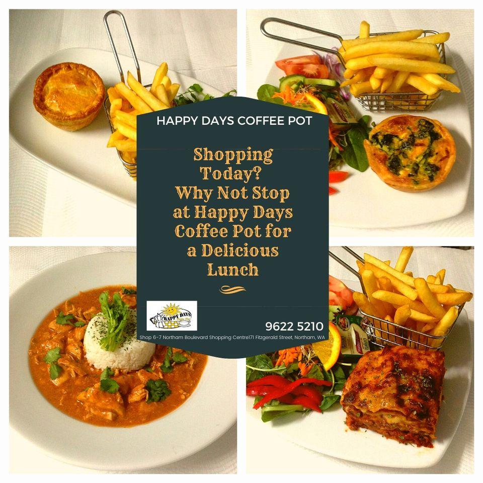 Menu at Happy Days Cafe, Northam
