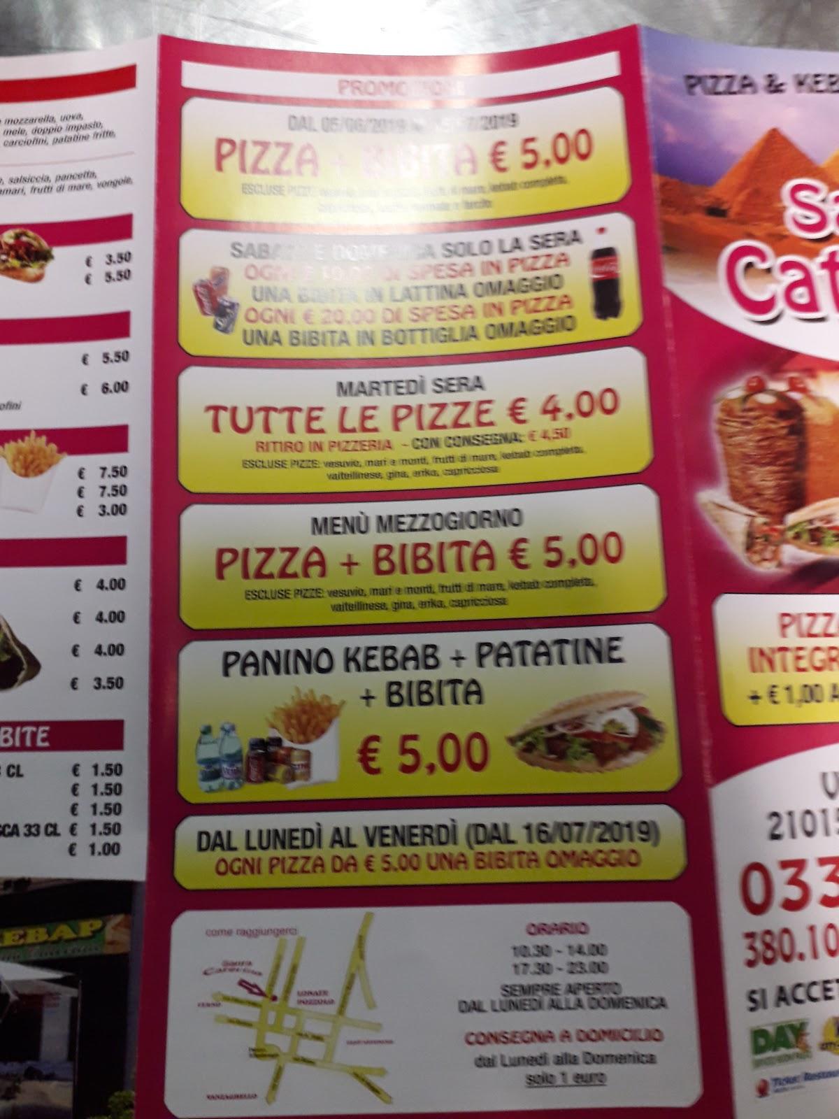 Menu at Pizzeria Santa Caterina, Lonate Pozzolo