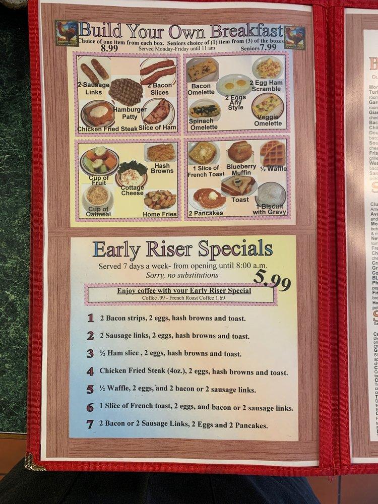 Menu at Red Rooster Cafe, Durham