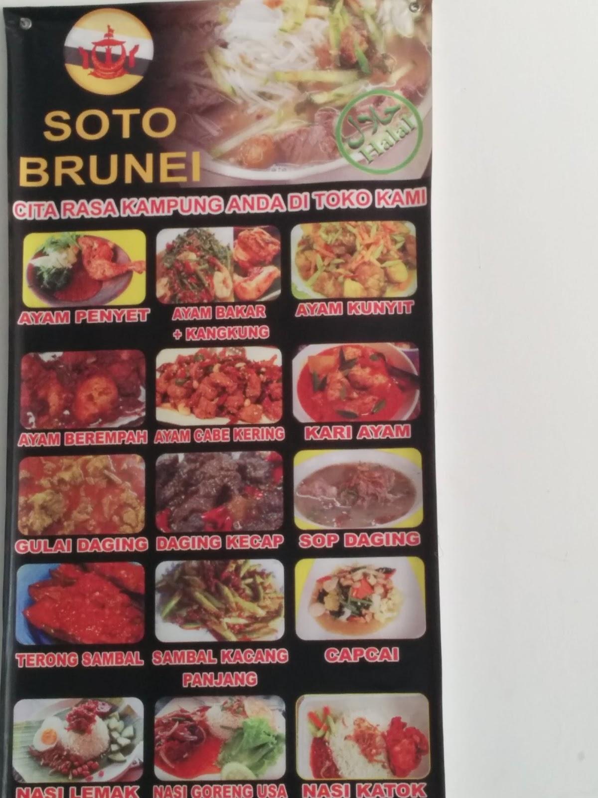 Carta del restaurante Soto Brunei, Batam