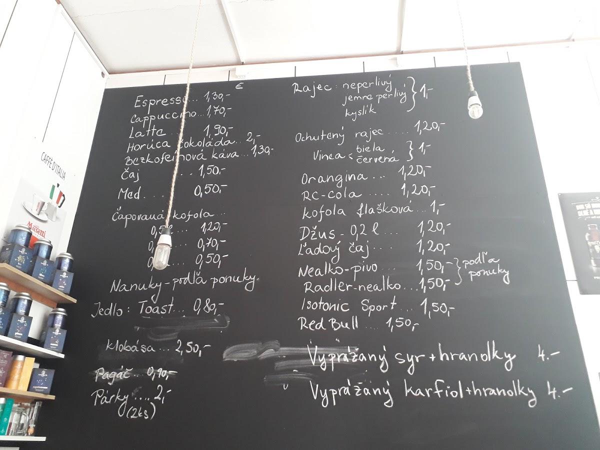 Menu at Strelnica Caffe cafe, Trnava