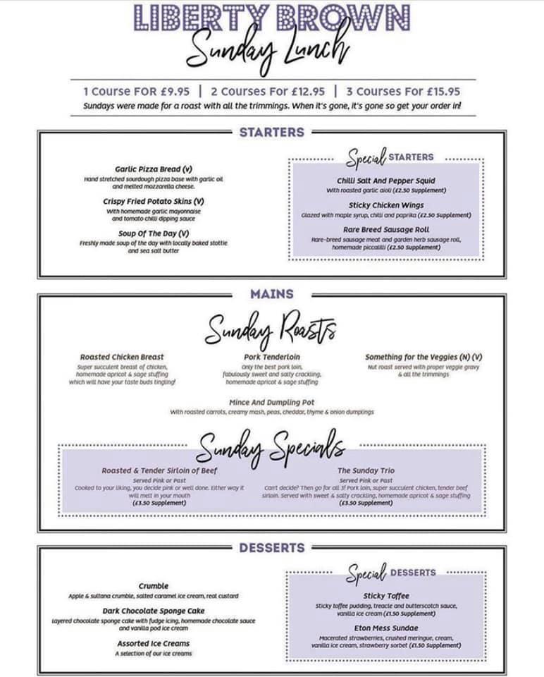 Menu at The Palm pub & bar, Sunderland