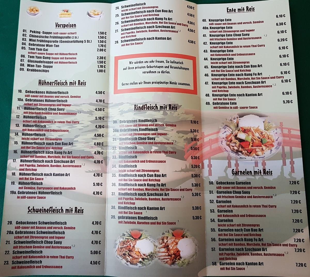 Speisekarte von Asia Wok Guang Fu restaurant, Moosburg an der Isar