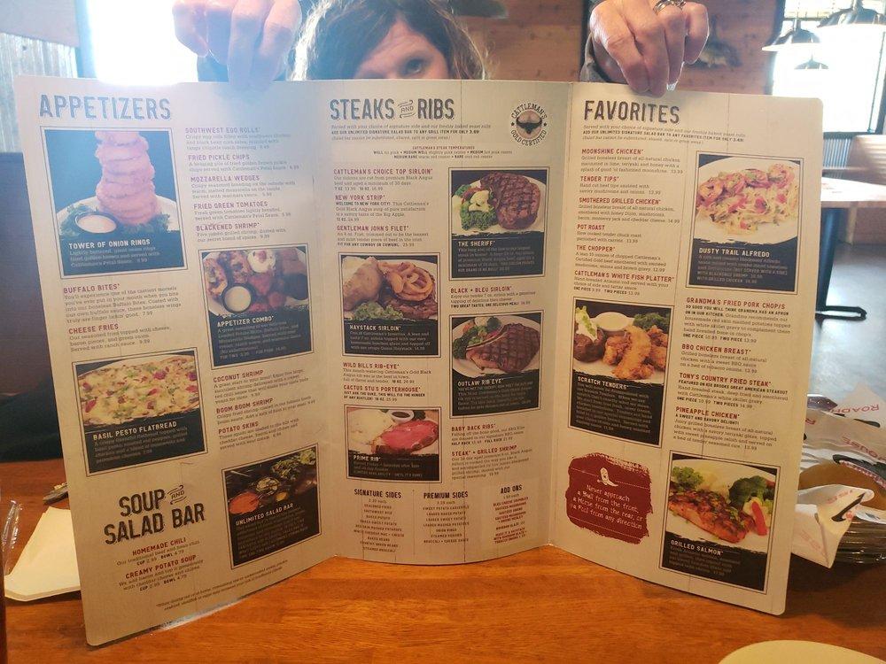 Menu at Cattleman's Roadhouse steakhouse, Shelbyville, 221 Breighton Cir