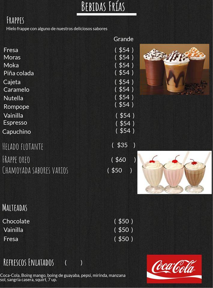 Menu at La Colonial, Mexico City, san andres de la sierra 69