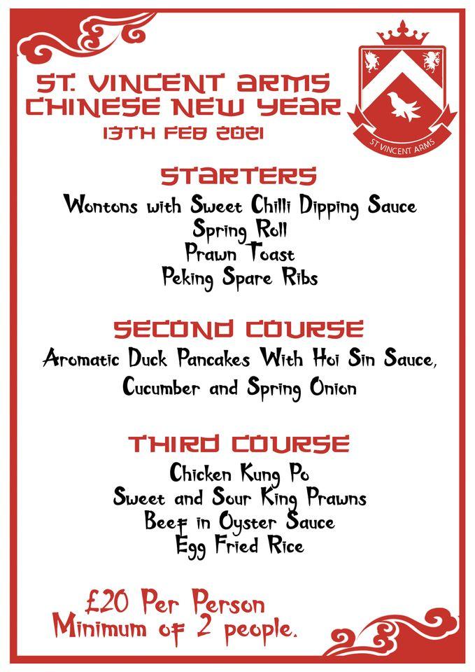 Menu at St Vincent Arms pub & bar, Elvington, Sutton Upon Derwent Main ...