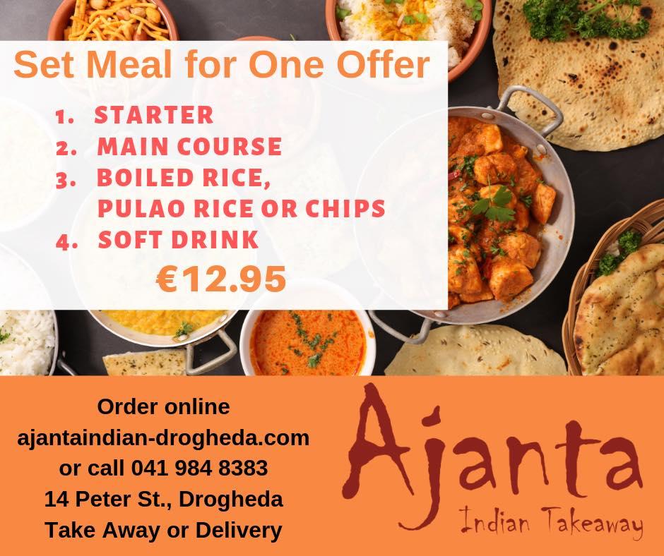 Menu at Ajanta Cuisine restaurant, Drogheda