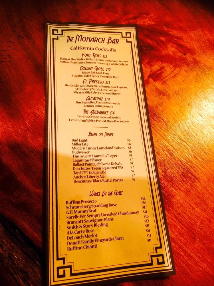 Menu at Clifton's Republic, Los Angeles