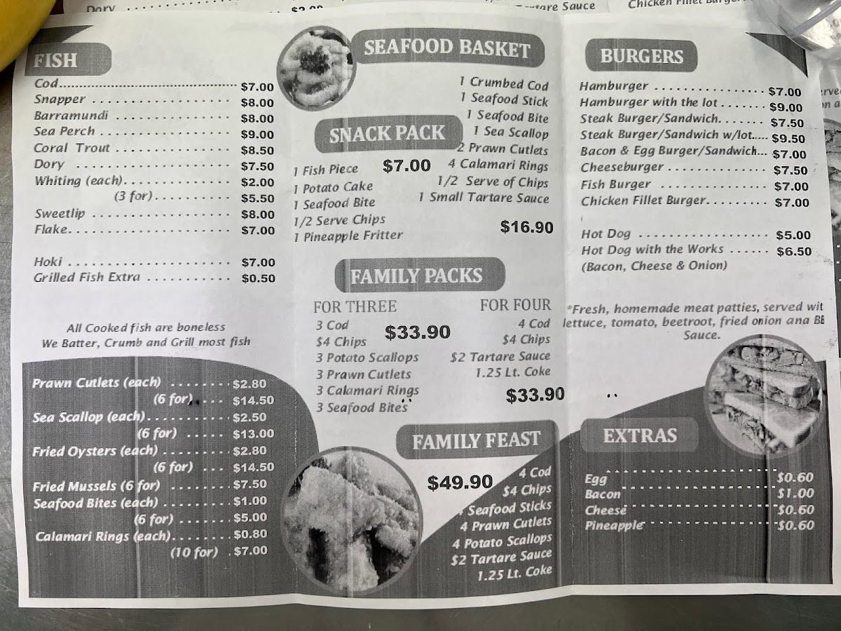 Menu at Crustaceans Seafood fast food, Cannon Hill