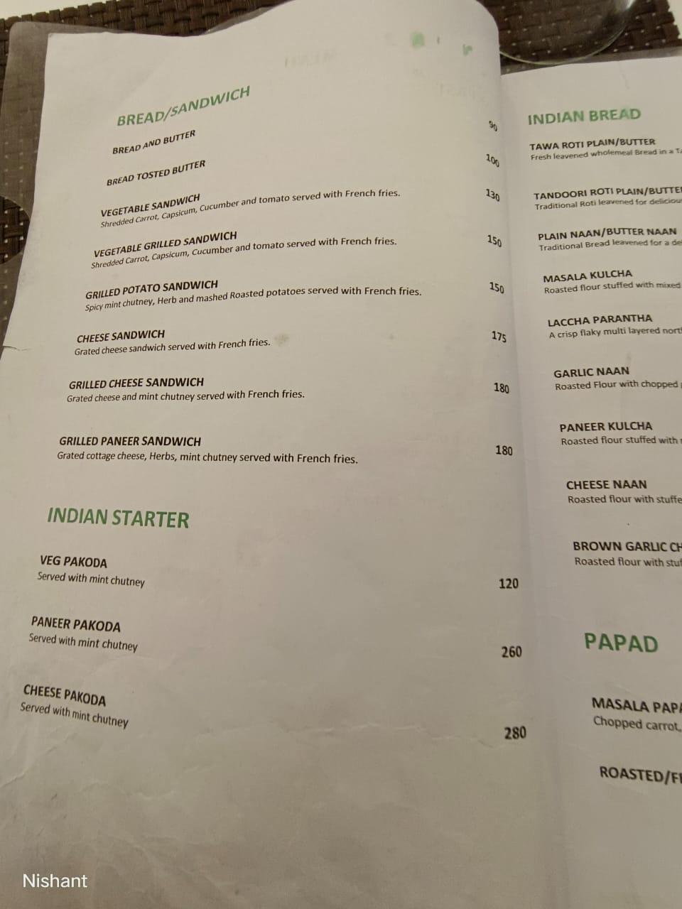Menu at Jiva veg restaurant- pure vegetarian, Shillong